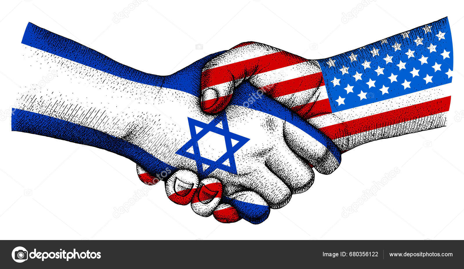 Handshake Flags Israel Usa Stock Vector by ©Vlada84 680356122