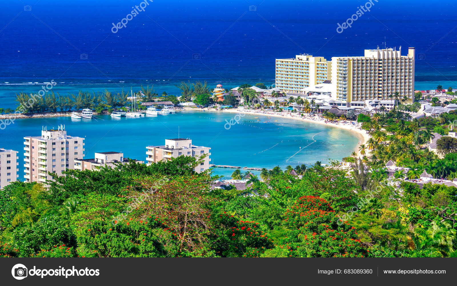 Aerial View Ocho Rios Jamaica — Stock Photo © jovannig #683089360