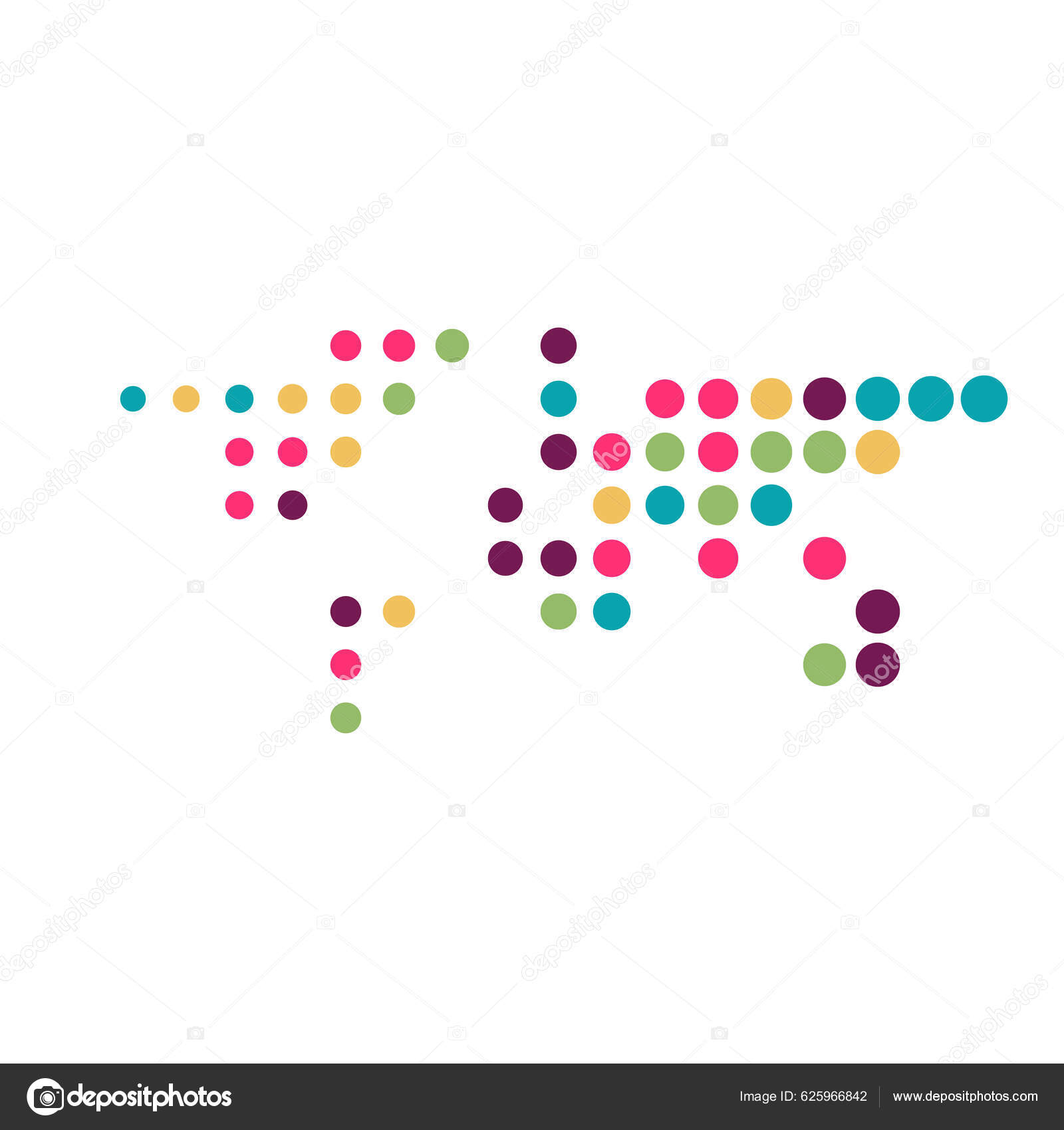 World Silhouette Pixelated Pattern Map Illustration Stock Vector by ...