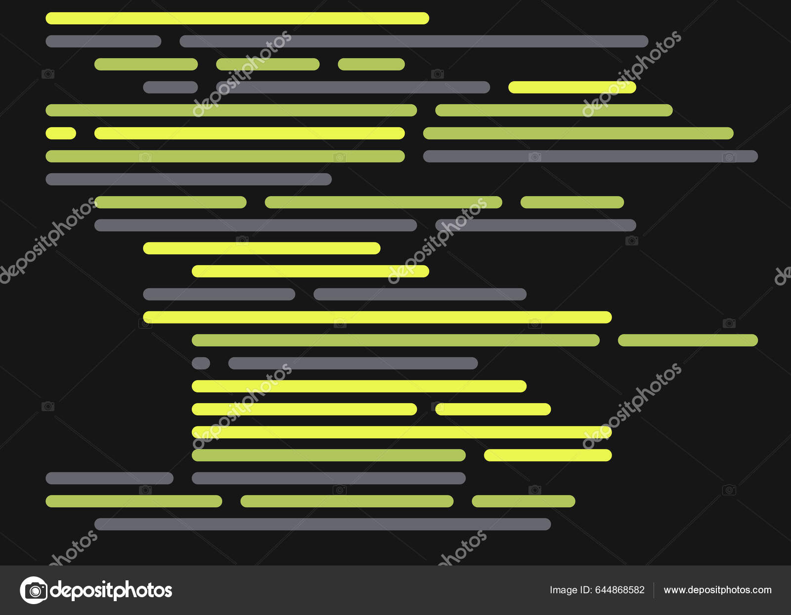 Code Screen Vector Illustration Flat Cartoon Coding Lines Simulation ...