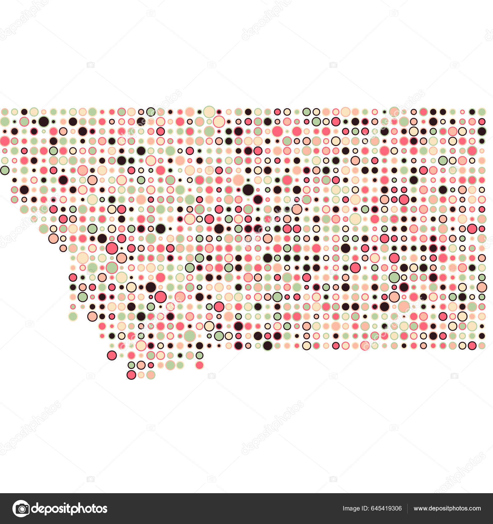 Montana Silhouette Pixelated Pattern Map Illustration Stock Vector by ...