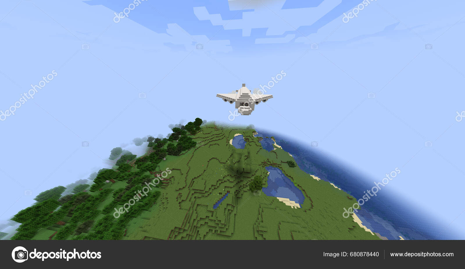 Juego Minecraft Octubre 2023 Ejemplo Avión Minecraft Game Ilustración ...