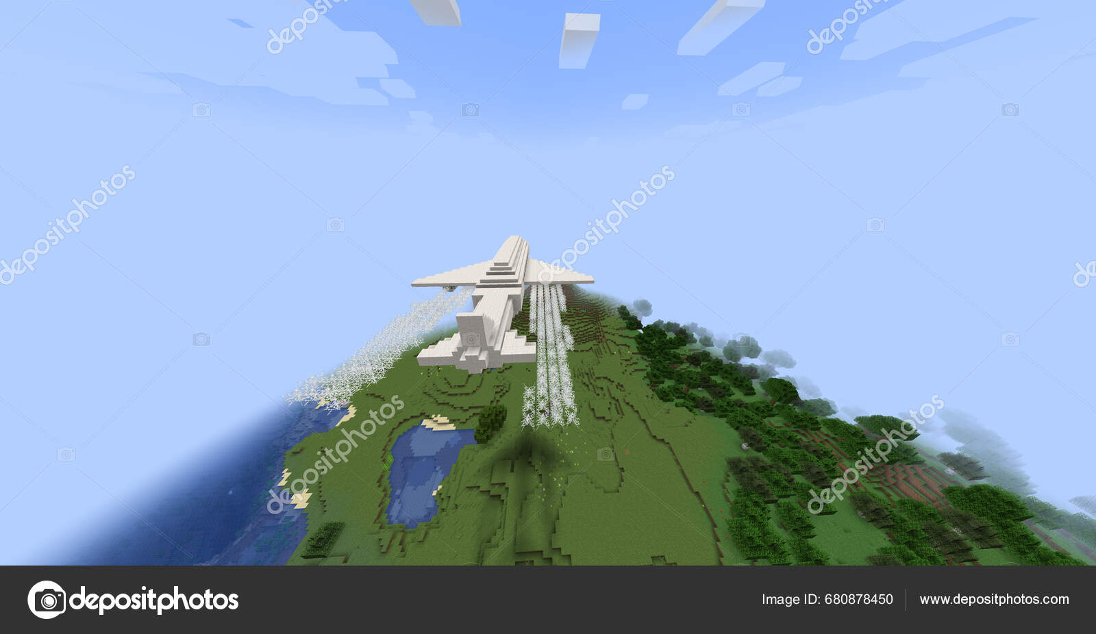 Minecraft Game October 2023 Sample Airplane Minecraft Game Illustration ...