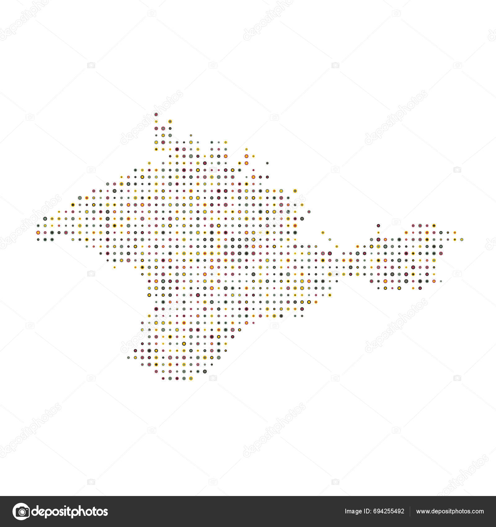 Silueta Crimea Pixelated Mapa Patrón Ilustración Vector de stock ...