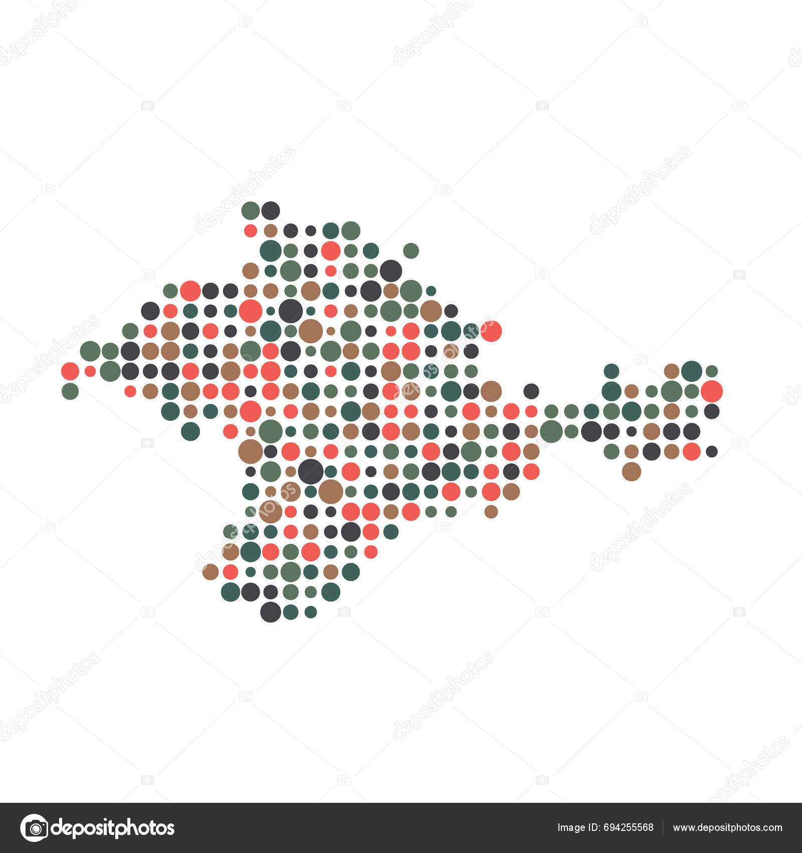 Silueta Crimea Pixelated Mapa Patrón Ilustración Vector de stock ...