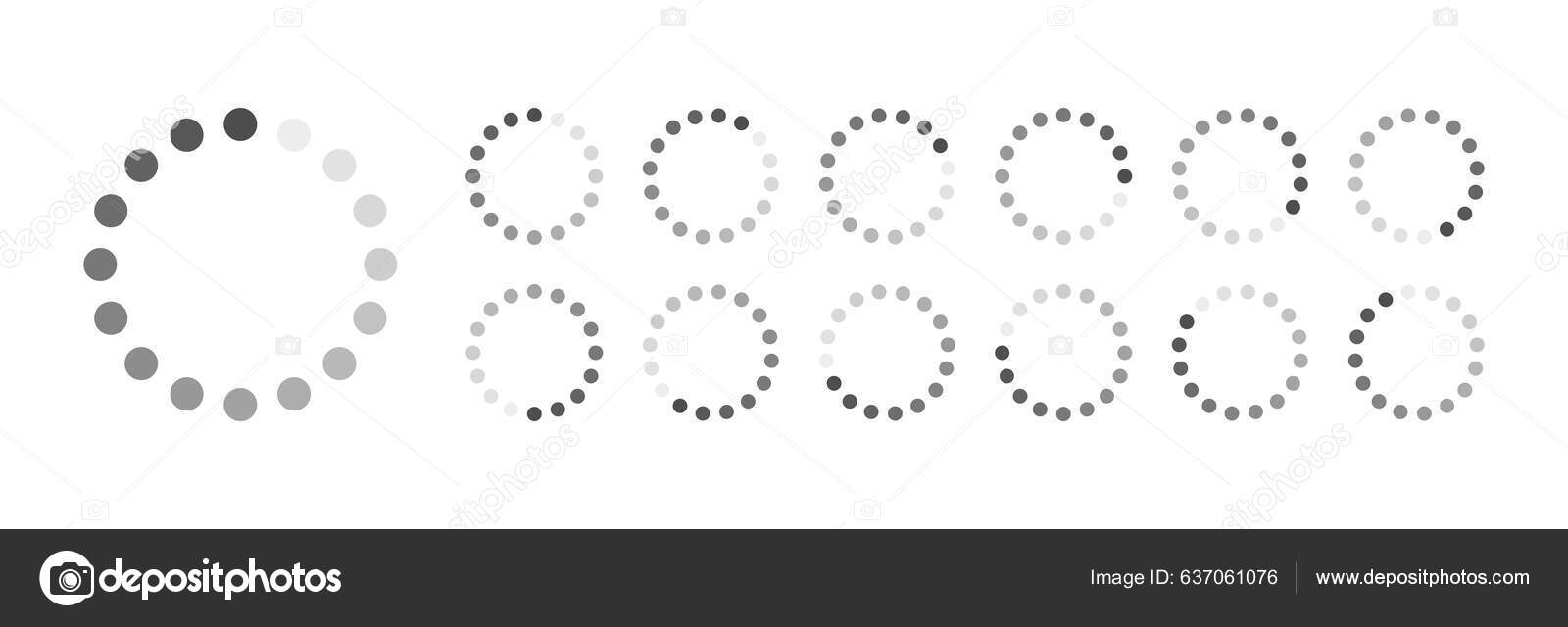 Circular Loading Buffering Icons Vector Video Ready Animation Gif All ...