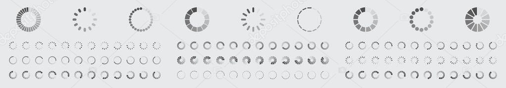 Buffering Iconos de carga circular Conjunto de vectores Video listo ... Buffering Iconos de carga circular Conjunto de vectores Video listo ...
