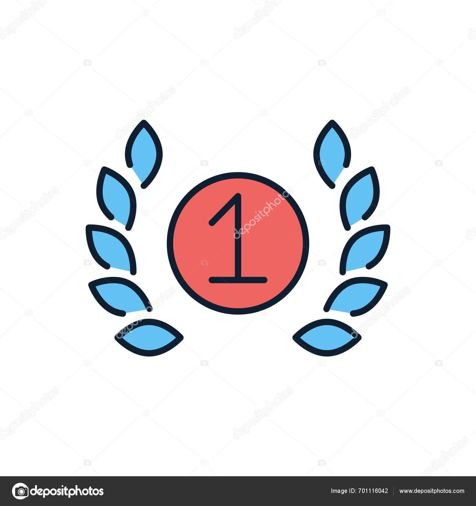 First Place Related Vector Icon Isolated White Background Vector ...