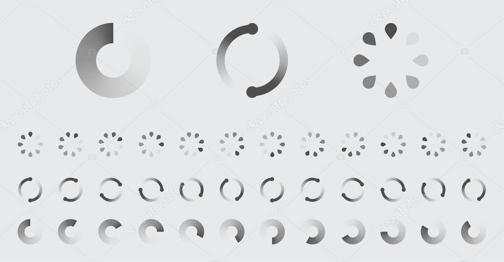 Buffering Iconos de carga circular Conjunto de vectores Video listo ... Buffering Iconos de carga circular Conjunto de vectores Video listo ...
