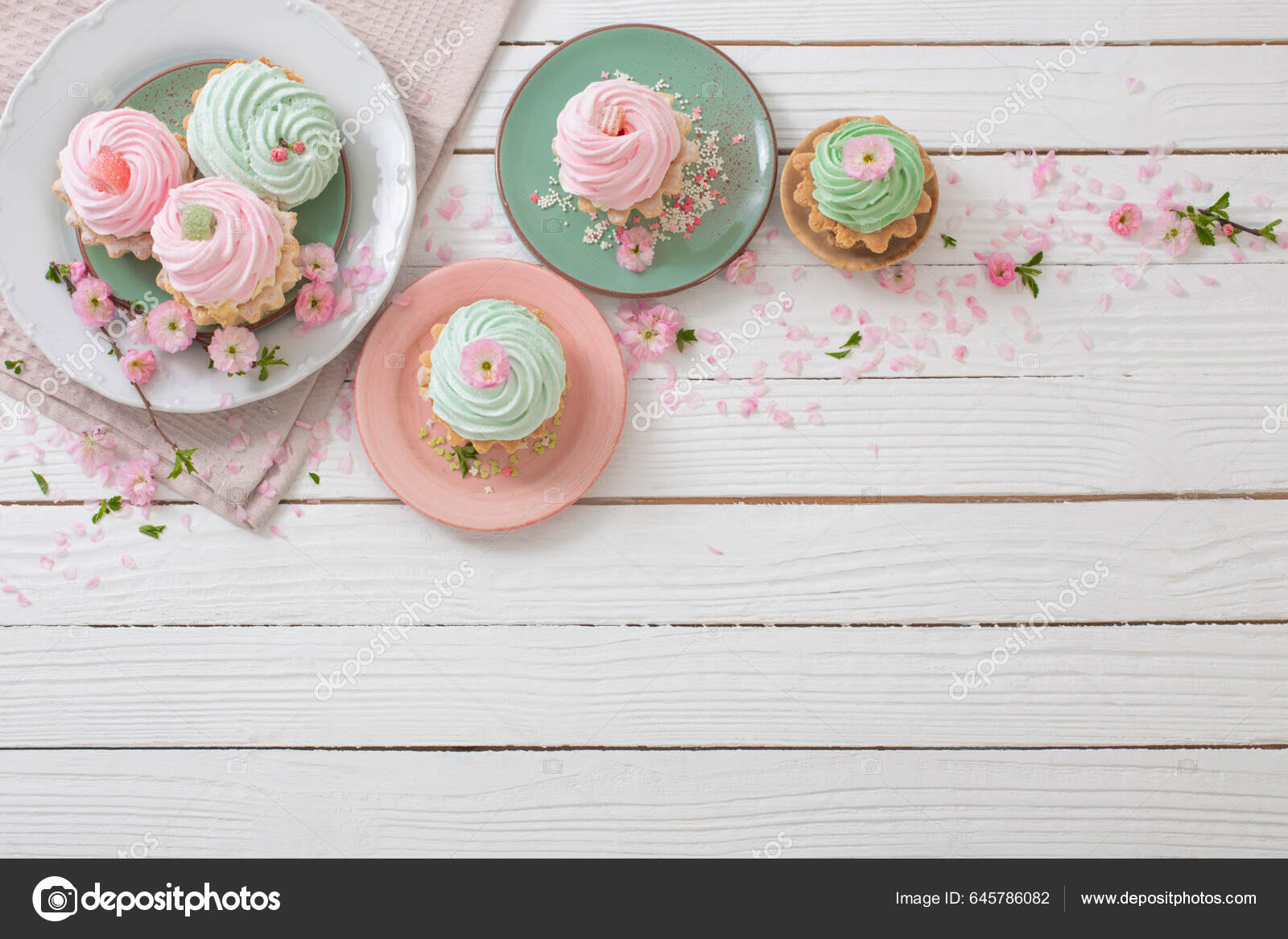 Pink And Green Cupcakes