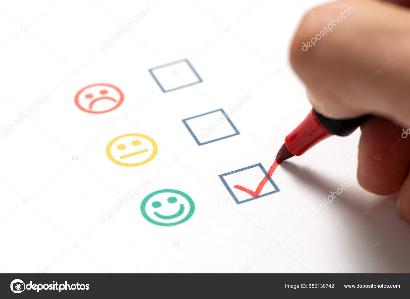 Happy Customer Checked Mark Tick Smiley Face Icon Product Quality ...