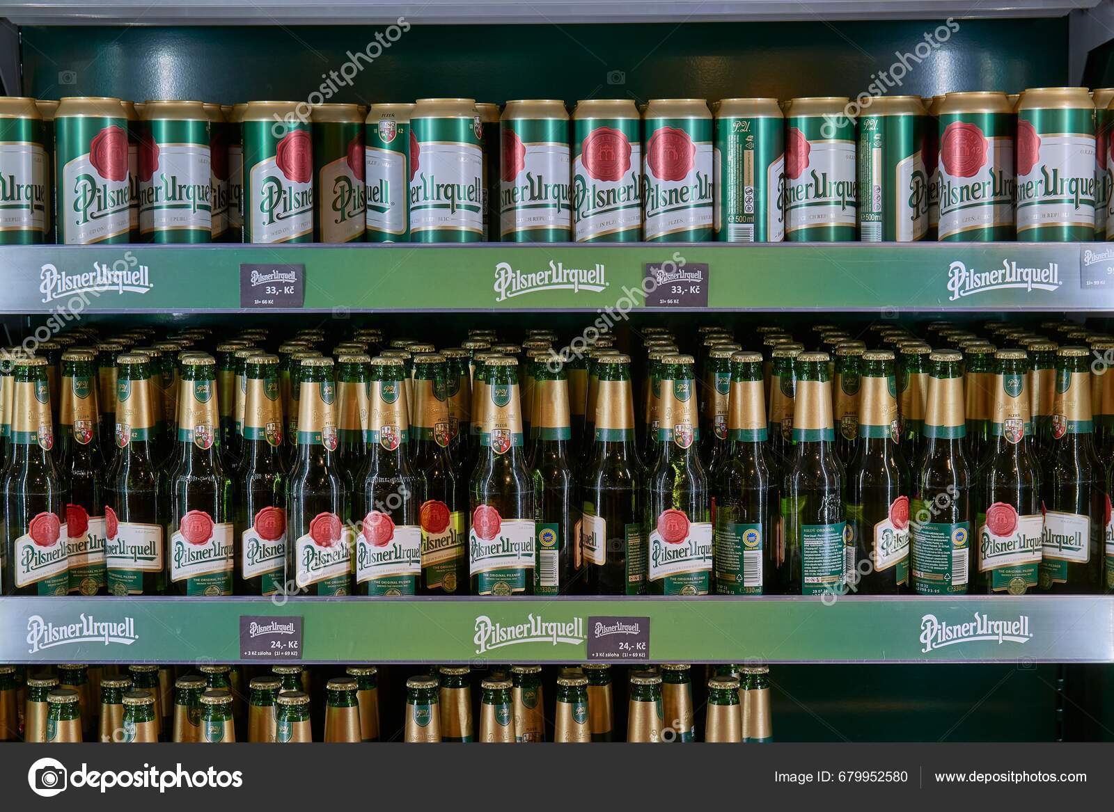 Plzen Czech Republic June 2022 Cans Pilsner Urquell Beer Shelf – Stock ...