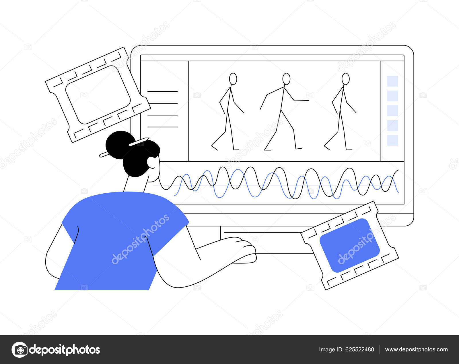 Computer Animation Abstract Concept Vector Illustration Animation ...