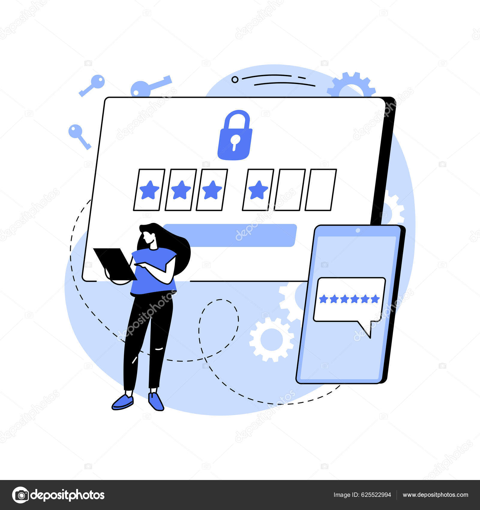 Two Factor Authentication Verification Isolated Cartoon Vector ...