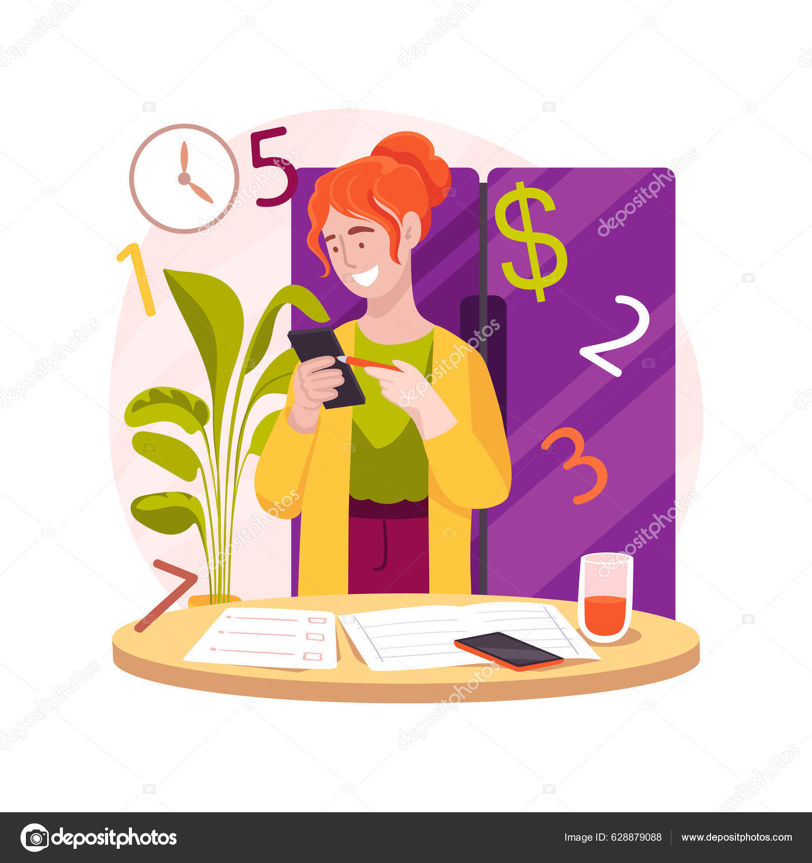 Homeschool Budget Isolated Cartoon Vector Illustration Parent Counting ...