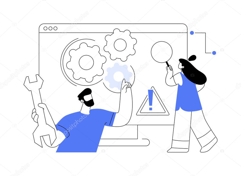 Solución de problemas informáticos concepto abstracto vector ...