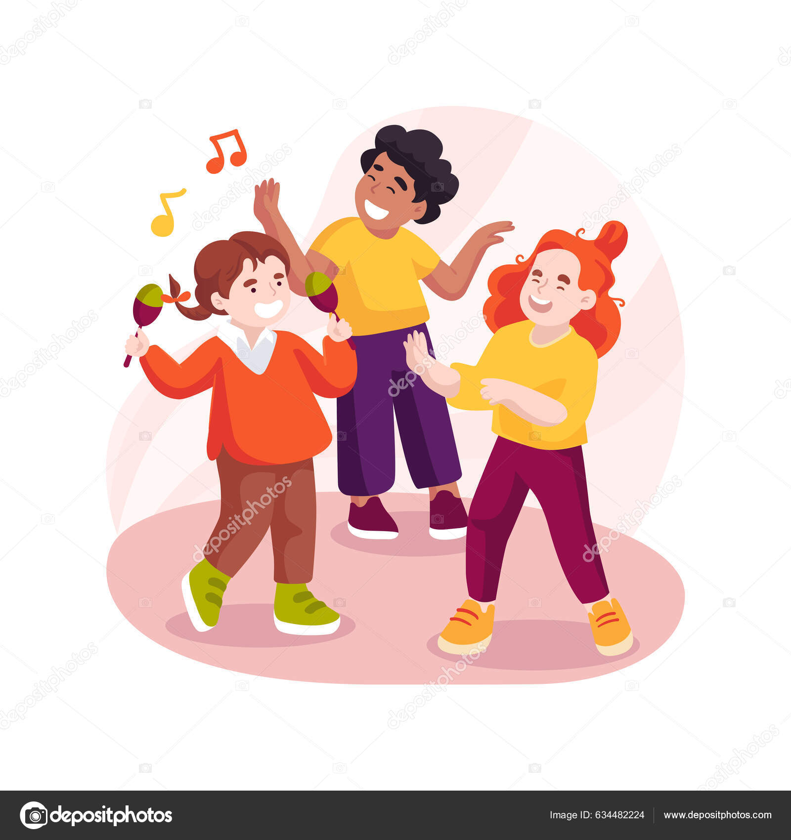 Song Dance Moves Isolated Cartoon Vector Illustration Singing Song ...