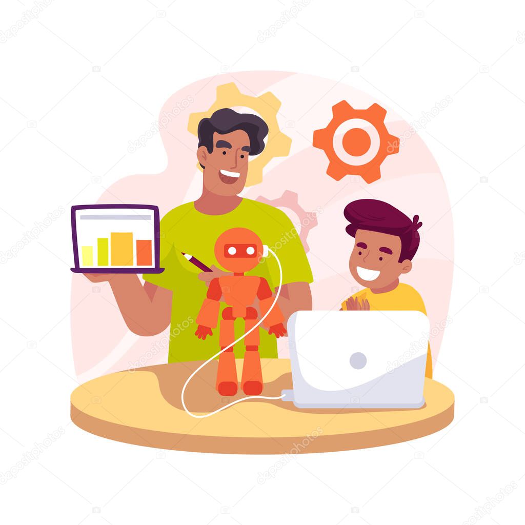 Computer science tutor isolated cartoon vector illustration. Computer ...