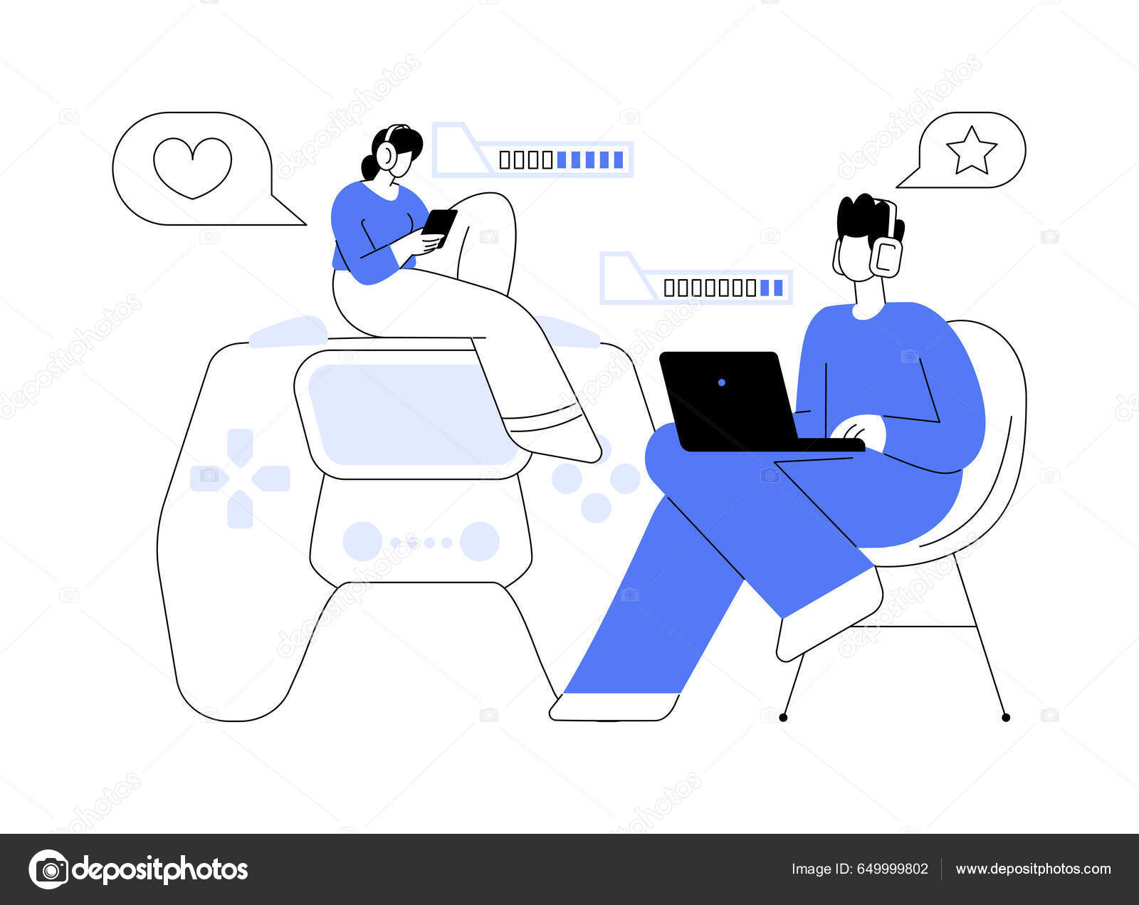 Cross Platform Play Abstract Concept Vector Illustration Remote Games ...