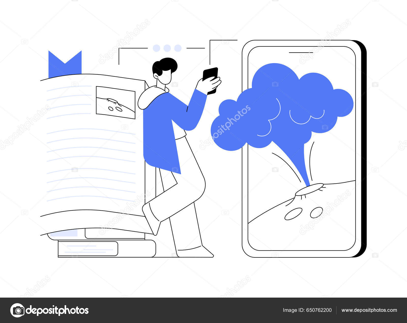 Augmented Reality Book Abstrak Konsep Vektor Ilustrasi Model Pendidikan ...