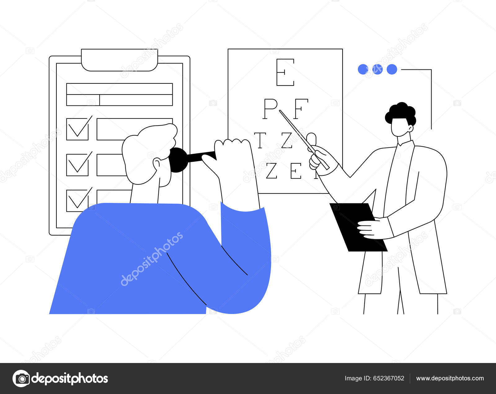 Eye Chart Abstract Concept Vector Illustration Patient Taking Eye Exam ...