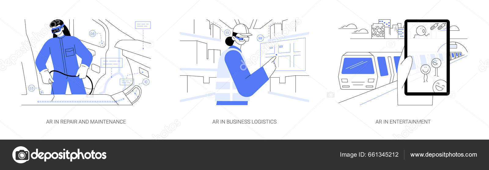 Augmented Reality Abstract Concept Vector Illustration Set Repair ...