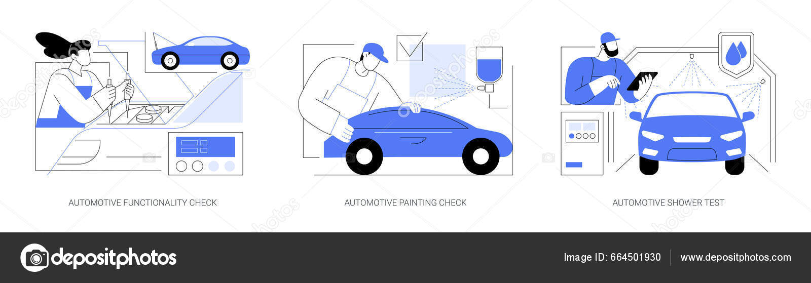 Car Quality Inspection Abstract Concept Vector Illustration Set ...