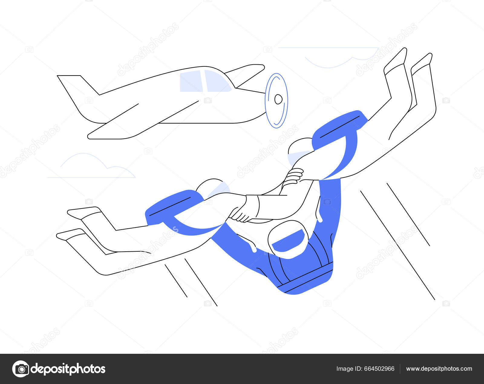 Skydiving Abstract Concept Vector Illustration Group Skydivers Air ...