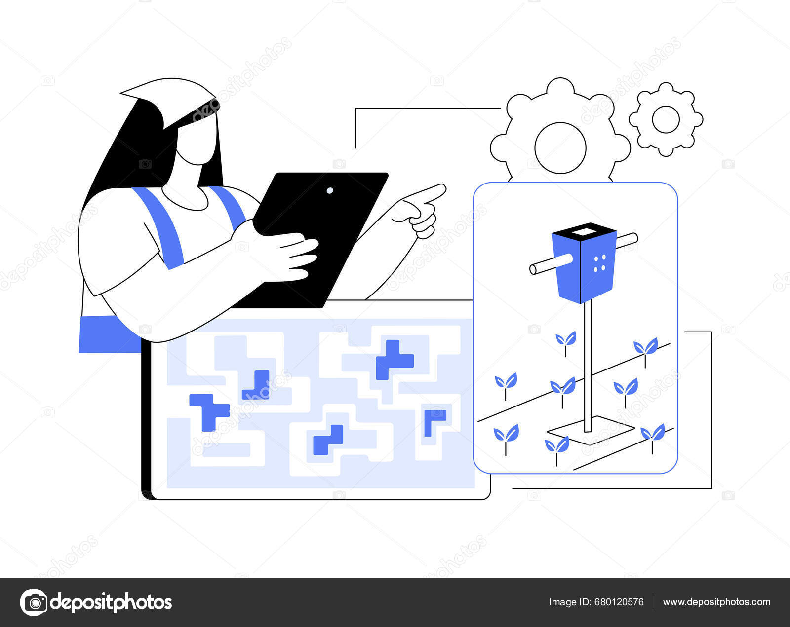 Compaction Profile Sensing Isolated Cartoon Vector Illustrations Field ...