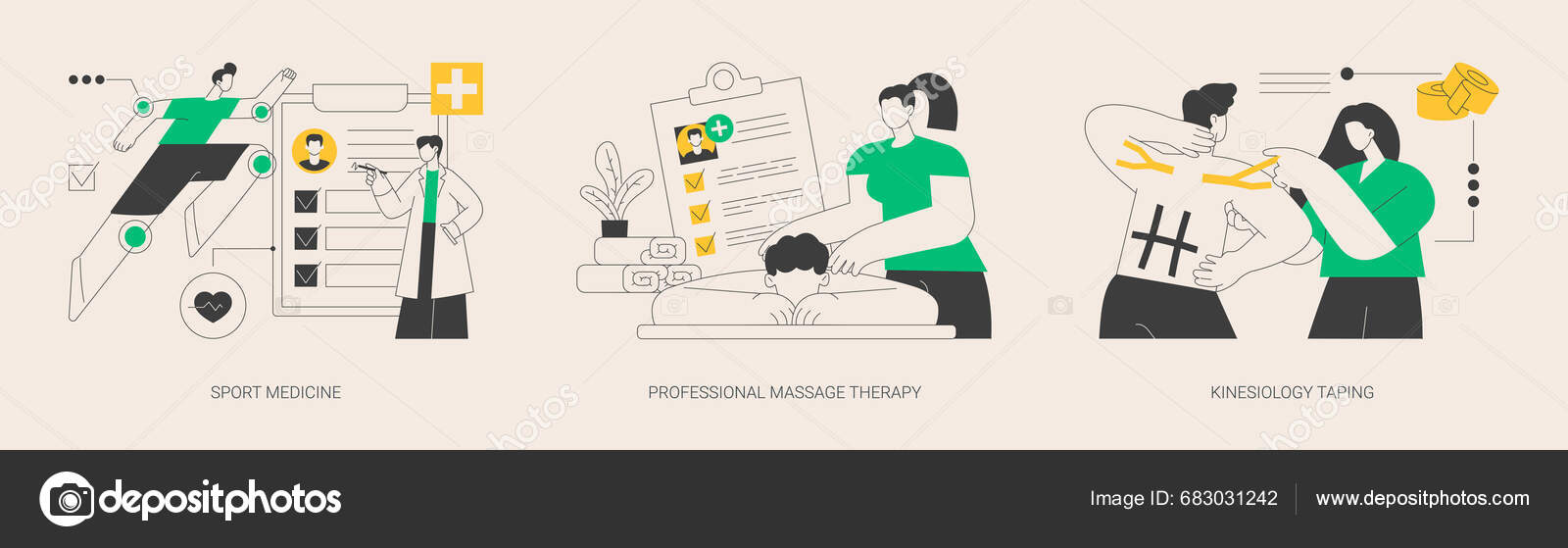 Sport Healthcare Abstract Concept Vector Illustration Set Sport ...