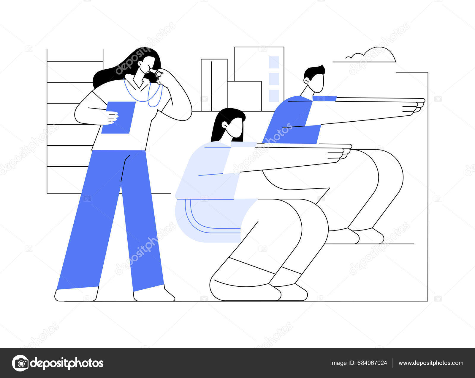 Training Group Isolated Cartoon Vector Illustrations Group Young ...