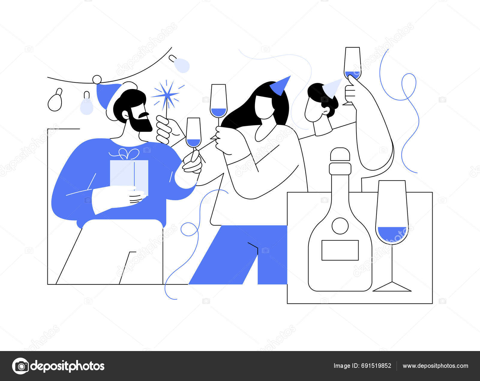 Corporate Party Isolated Cartoon Vector Illustrations Happy Diverse ...