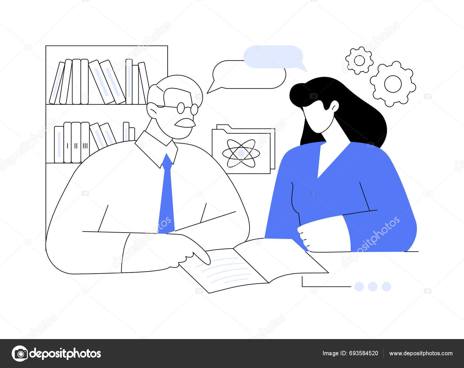 Assisting Theory Isolated Cartoon Vector Illustrations Smiling ...