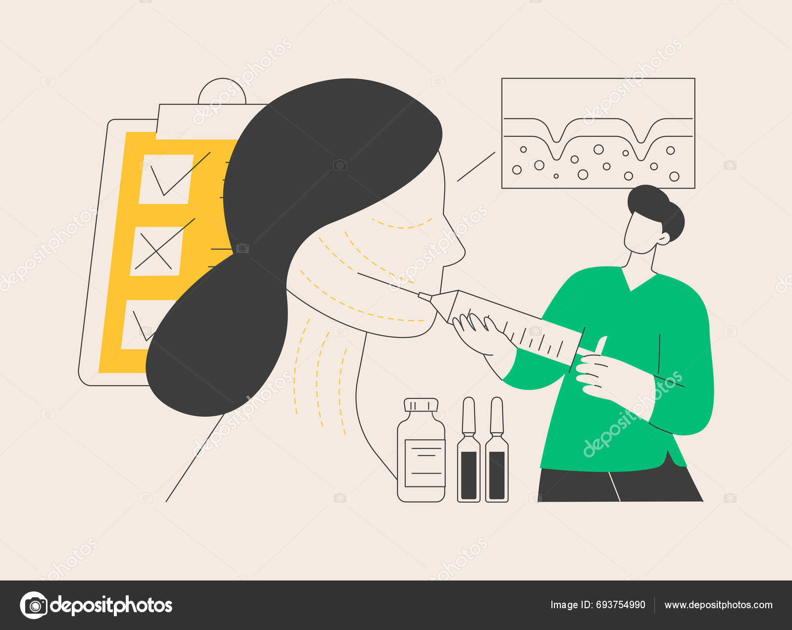 Facial Contouring Abstract Concept Vector Illustration Facial Sculpting ...