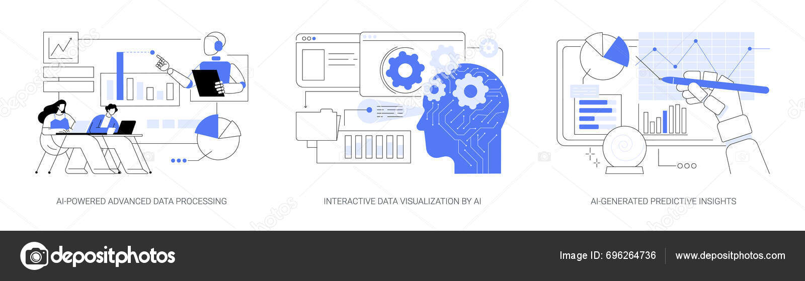 Powered Data Analysis Abstract Concept Vector Illustration Set Powered ...