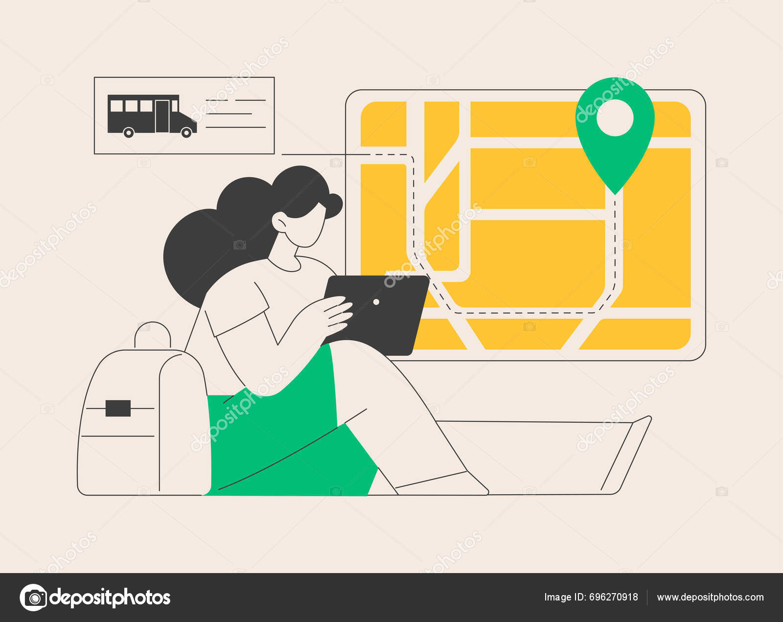 School Bus Tracking System Abstract Concept Vector Illustration Bus ...