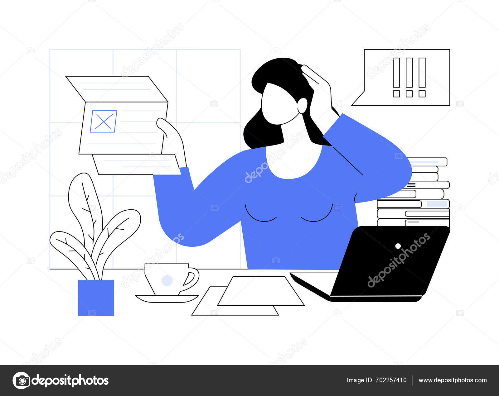 Getting Rejection Letter Isolated Cartoon Vector Illustrations Crying ...