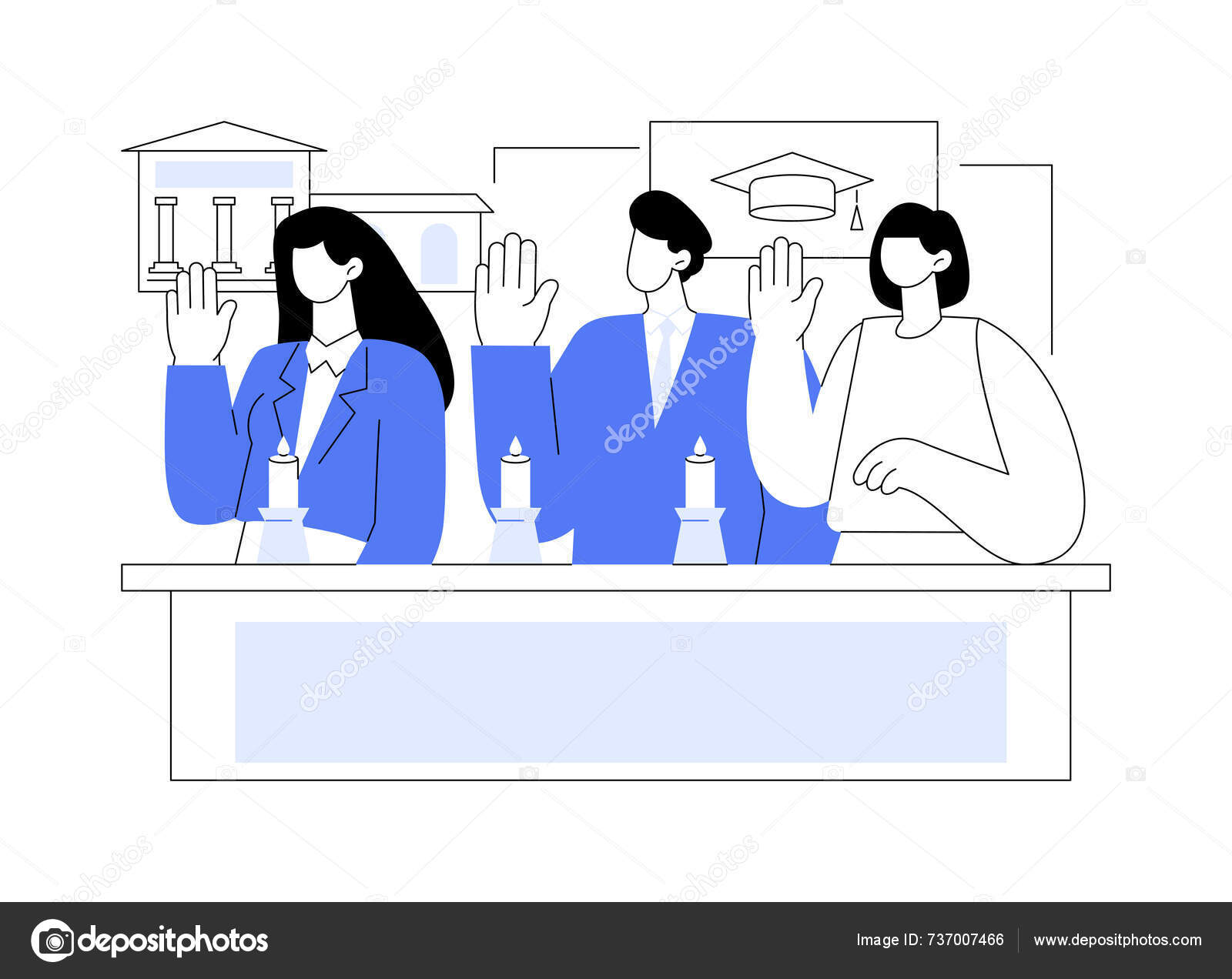 Induction Ceremony Isolated Cartoon Vector Illustrations Group Students ...