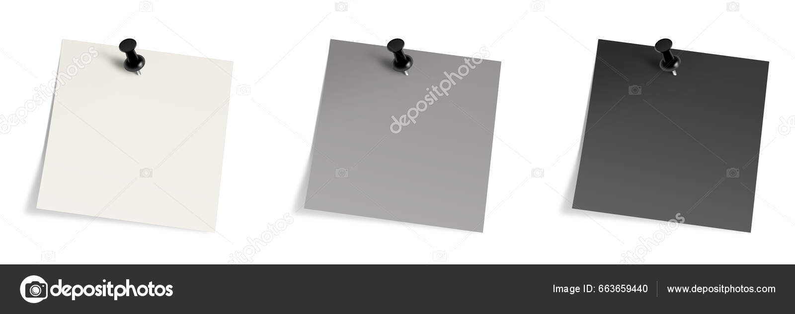 Stickie Note Blank Template White Grey Black Presentation Layouts ...