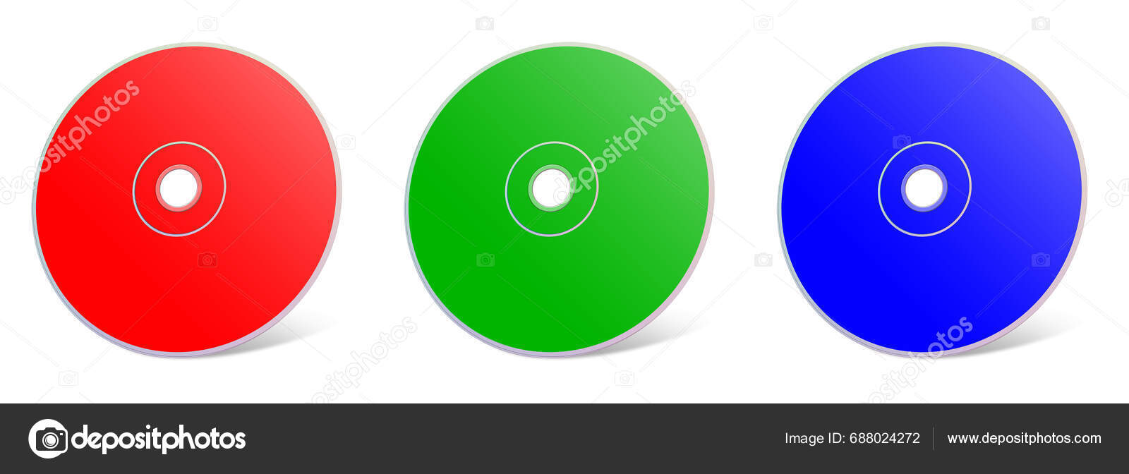 Three Rgb Dvd Blank Template Red Green Blue Presentation Layouts ...