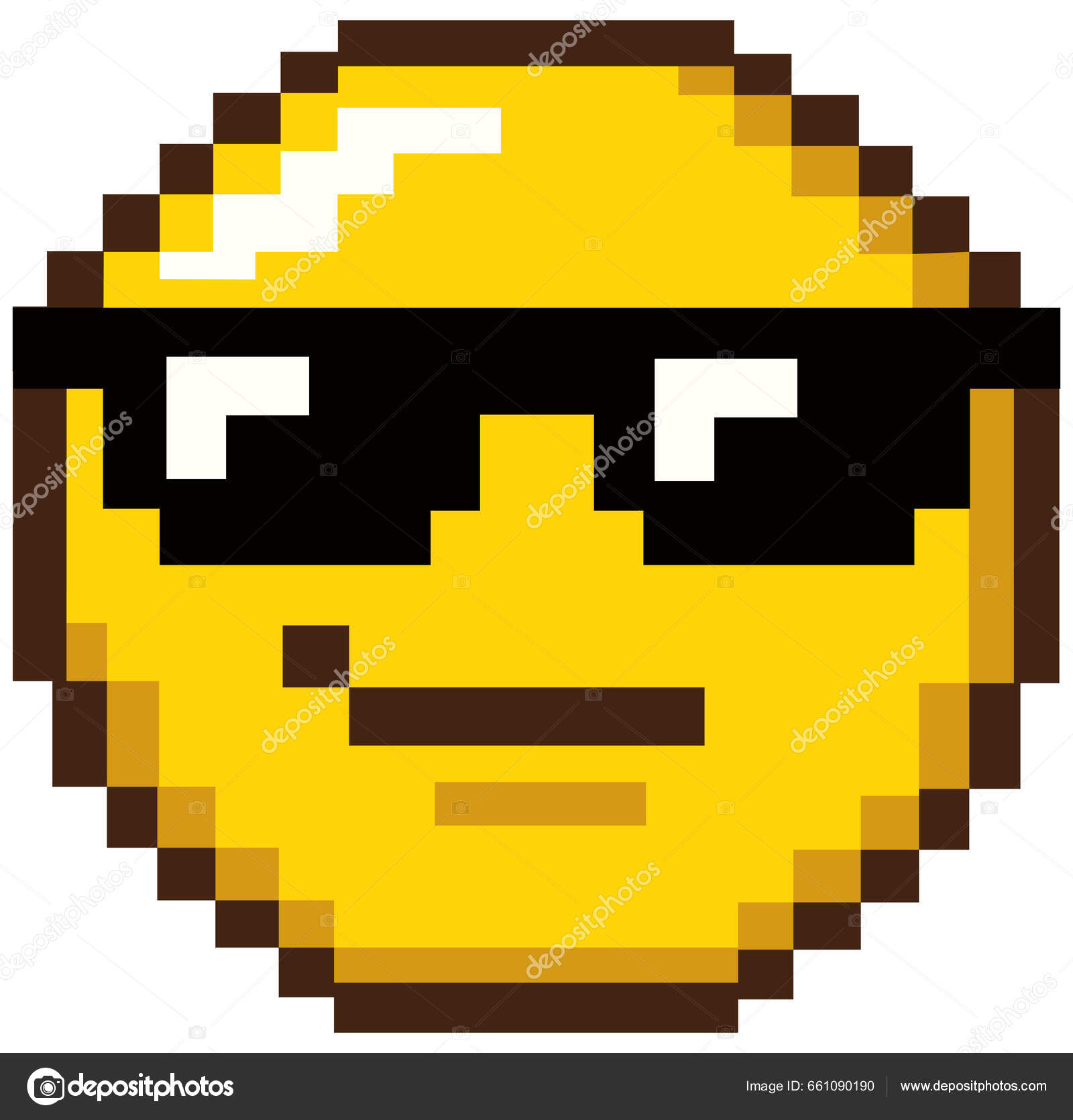 Восьмибитный Пианино Эмодзи Черных Солнцезащитных Очках Стоковый вектор ...