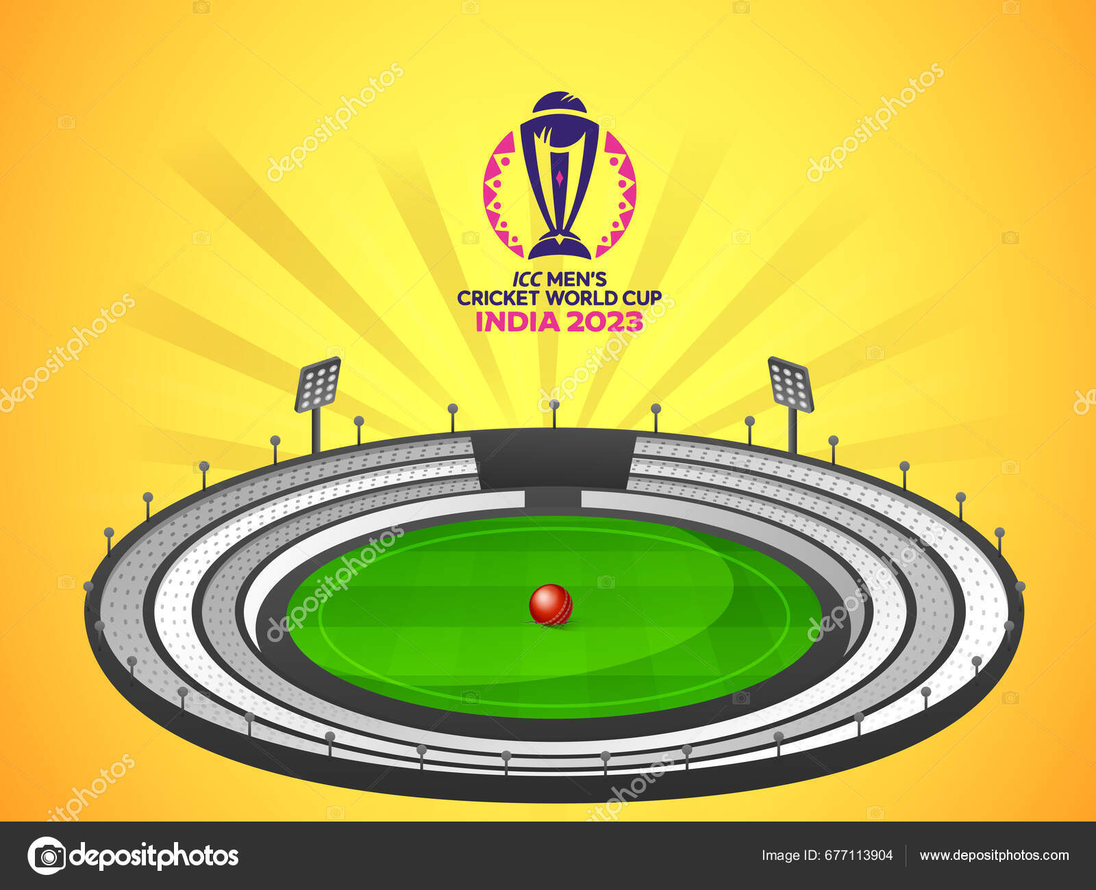 Icc Men's Cricket World Cup India 2023 Poster Design Realistic Stock ...