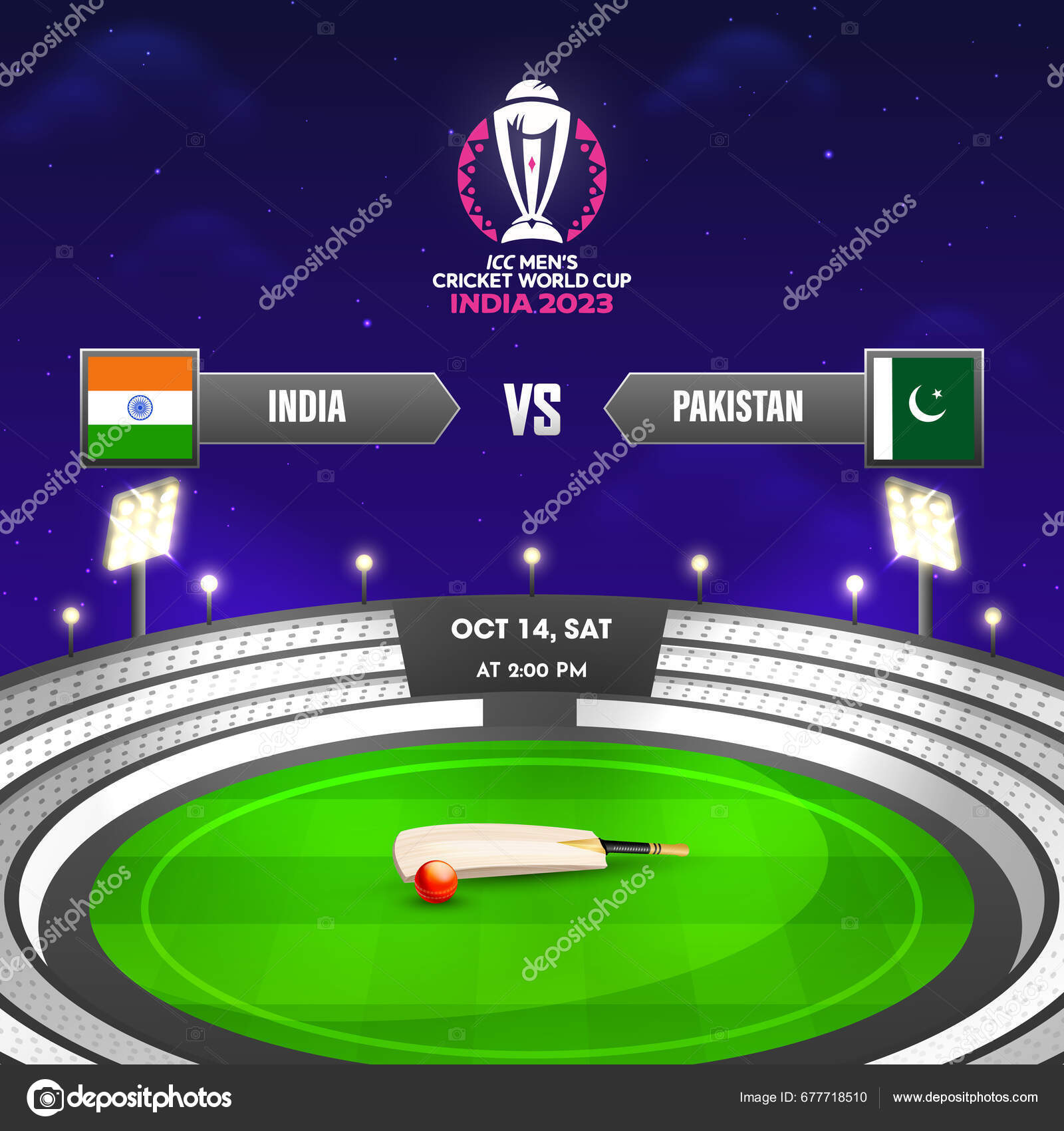 Icc Men's Cricket World Cup India 2023 Match India Pakistan Stock ...