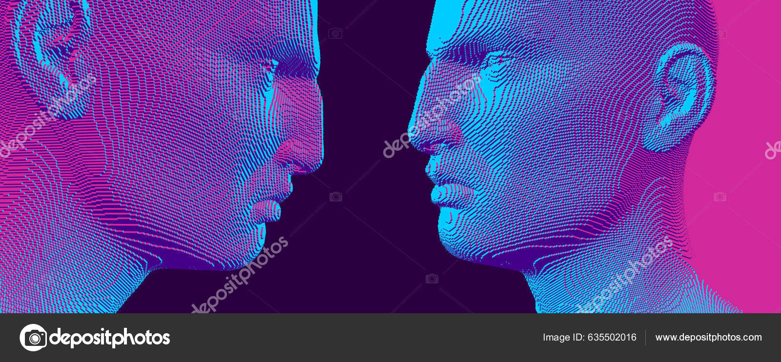 Two Men Stand Face Face Looking Seriously Each Other War Stock Vector ...