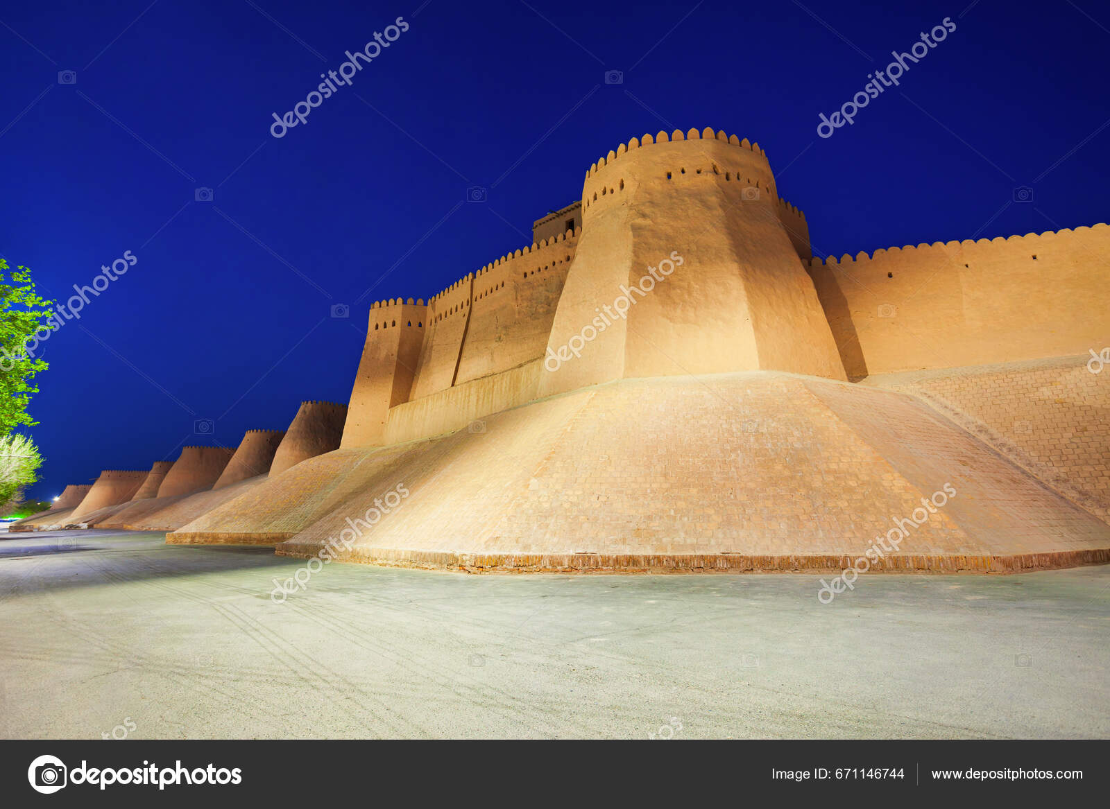 Kunya Ark Means Old Fortress Citadel Ichan Kala Ancient Town Stock ...