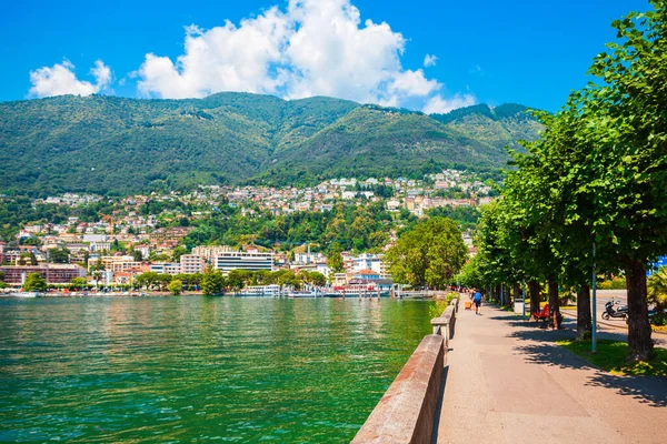 Waterfront Promenade Park Ascona Locarno Town Located Shore Lake ...