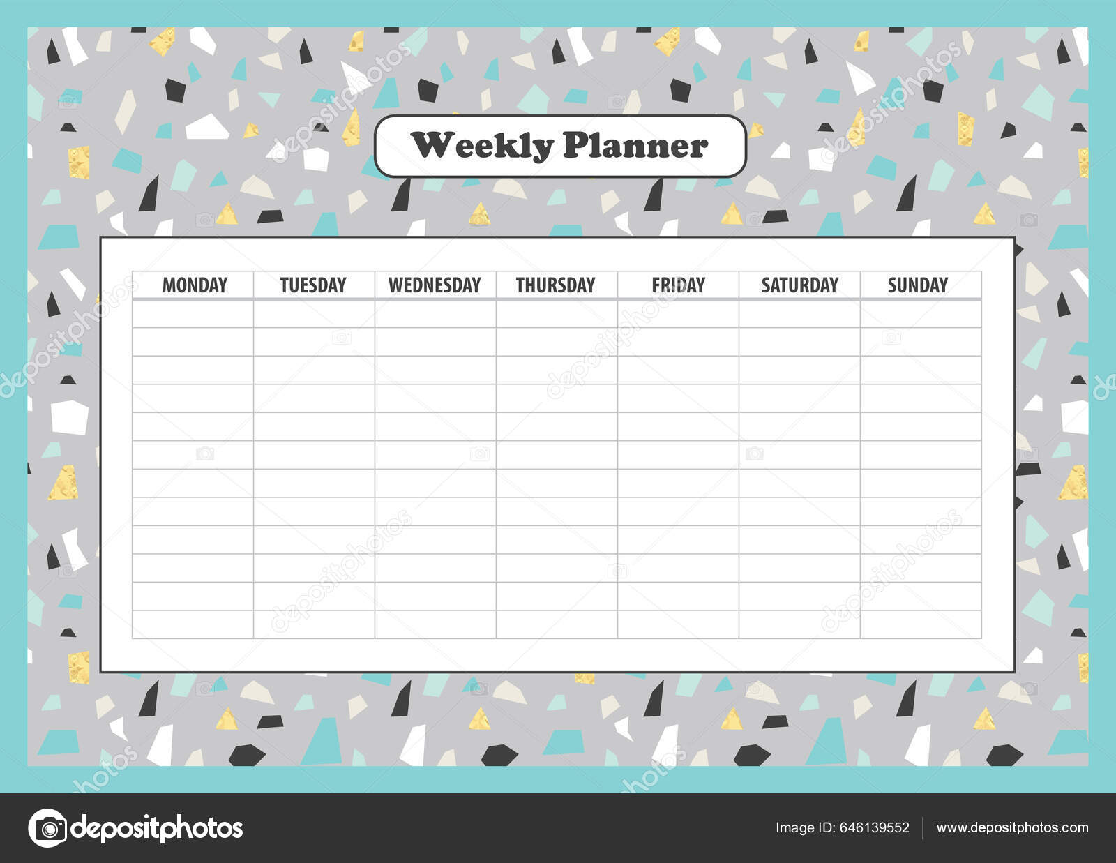 Templat Jadwal Murid Yang Dapat Dicetak Vektor Stok oleh ©LeonART 646139552