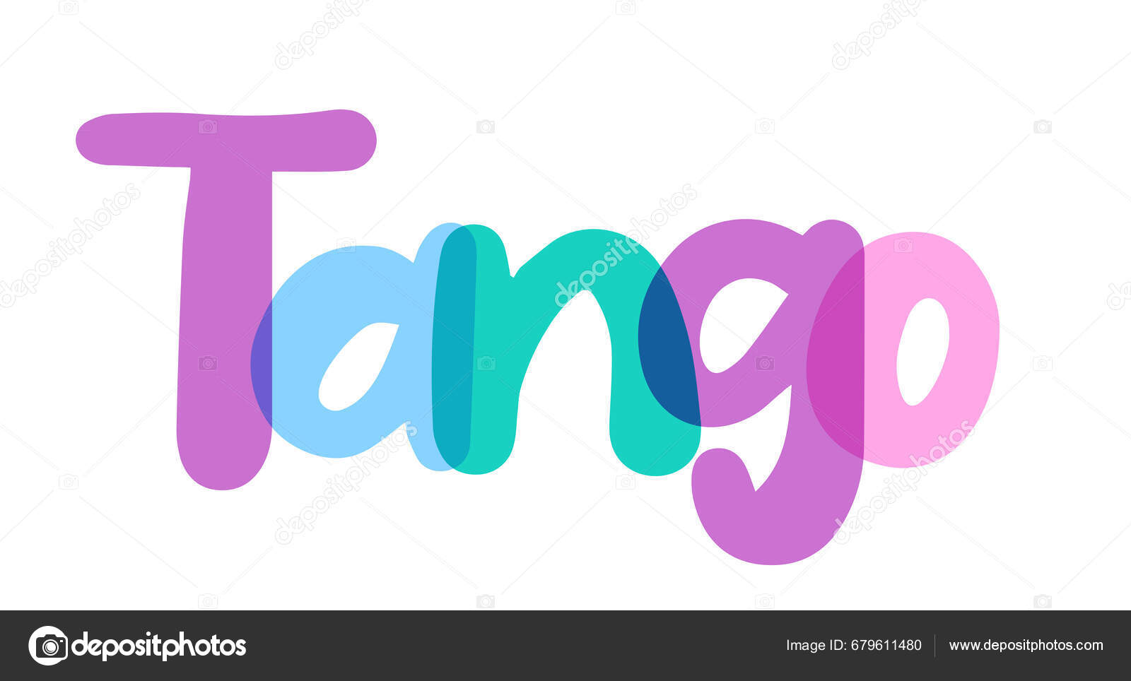 Tango Sign Electro Tango Typography Sign Lettering Pink Purple Blue ...