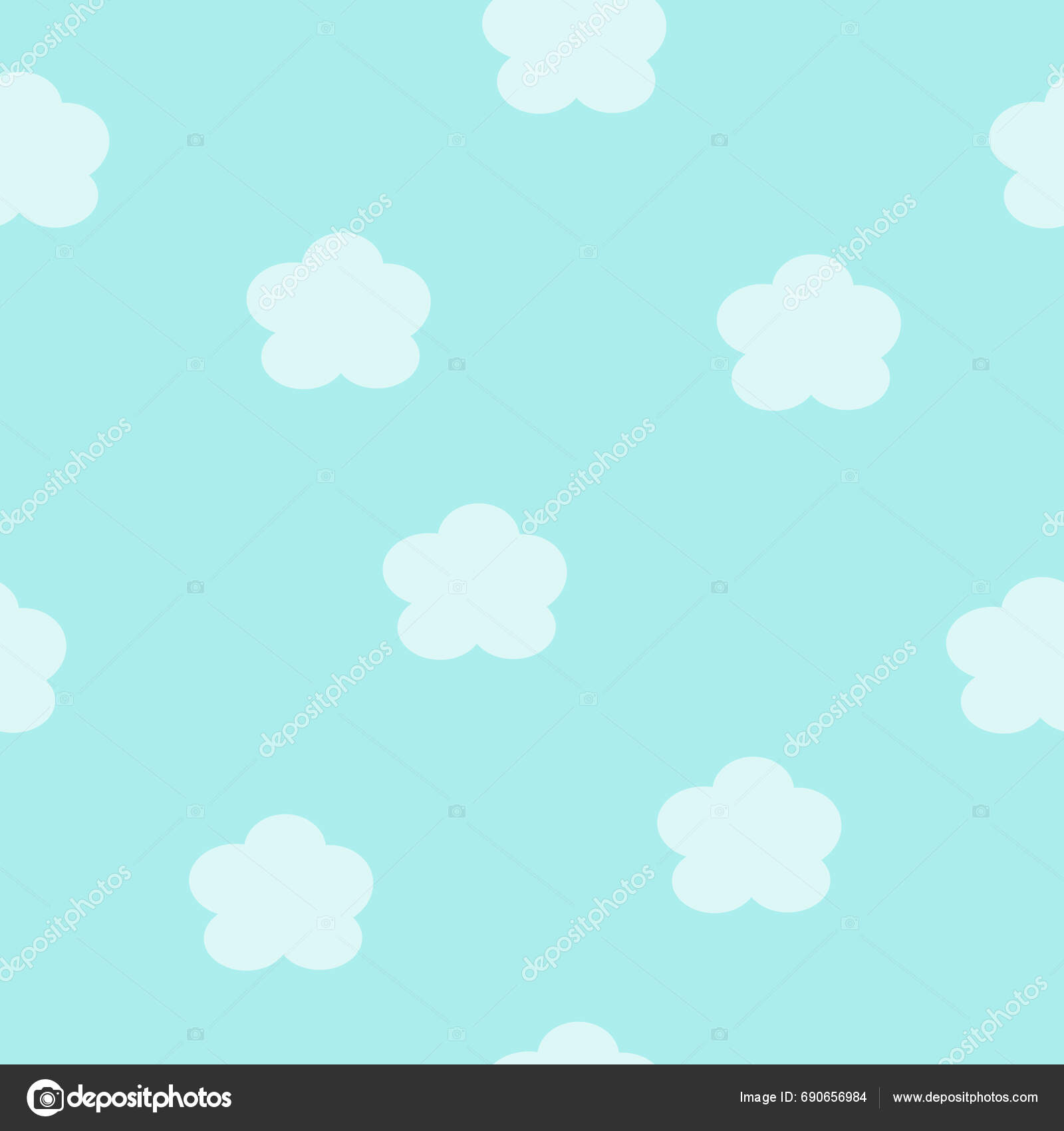 Simple Clouds Seamless Pattern Background Wallpaper Stock Vector by ...