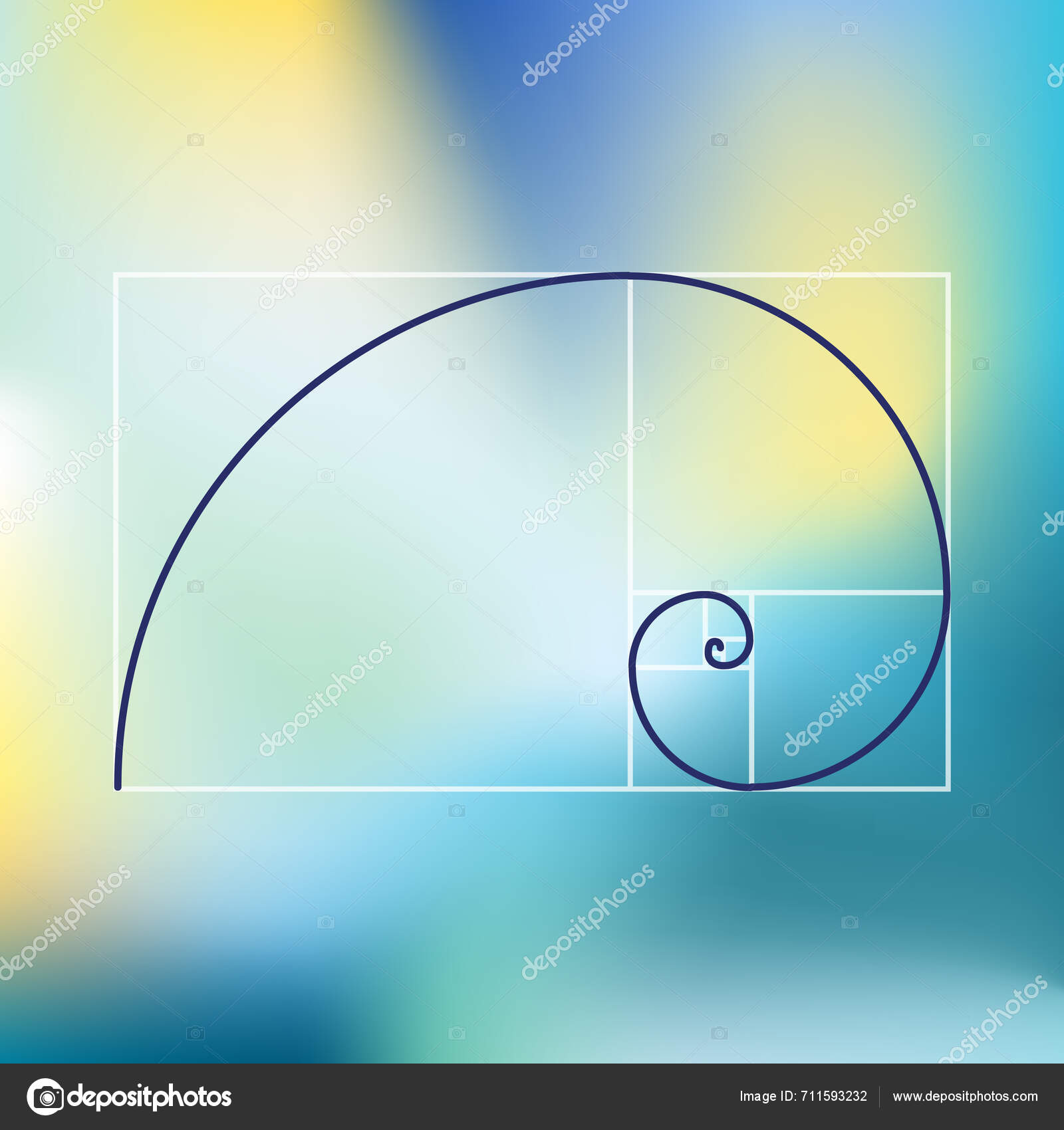 Perfect Ratio Proportion Golden Spiral Fibonacci Sequence Abstract ...